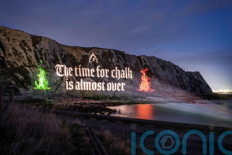 The Traitors-themed projection cast on Dover cliffs ahead of series ...
